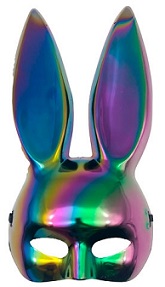 CARETA RIGIDA CONEJO TORNASOL NEGRO – Cotillón Sorpresa